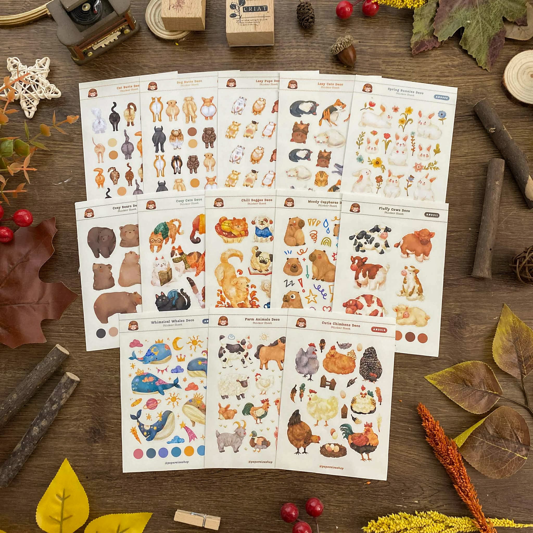 Animals Sticker Sheets – PaperaicaShop
