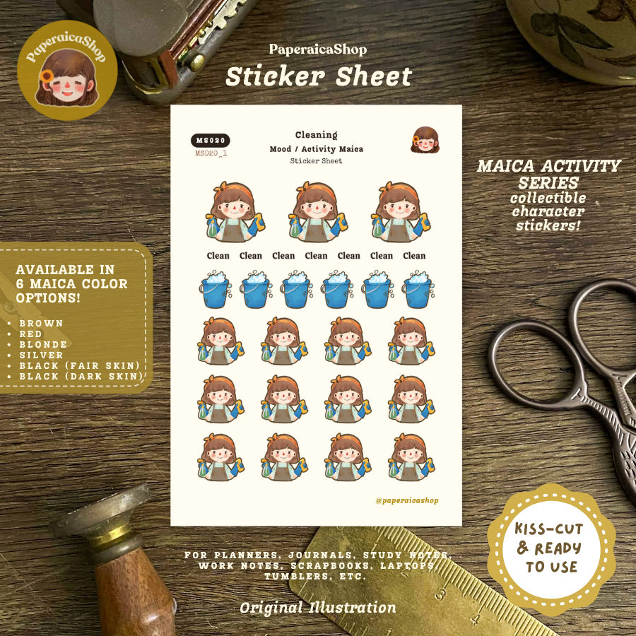 Cute Cleaning Girl Stickers, Cleaning Day Stickers, House Chores Stick ...