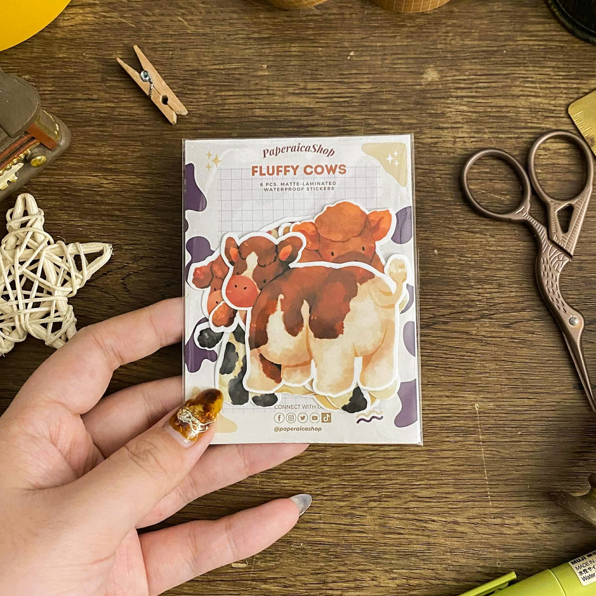 Fluffy Cows Sticker Pack SP022 – PaperaicaShop